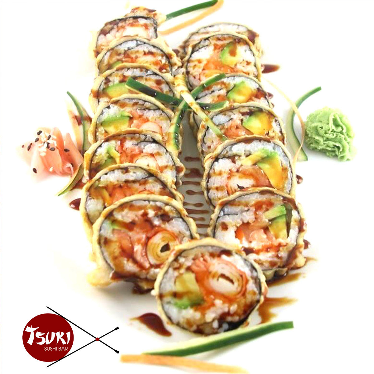 Espectacular menú japones para 4 personas en Tsuki Sushi Bar Santa Cruz